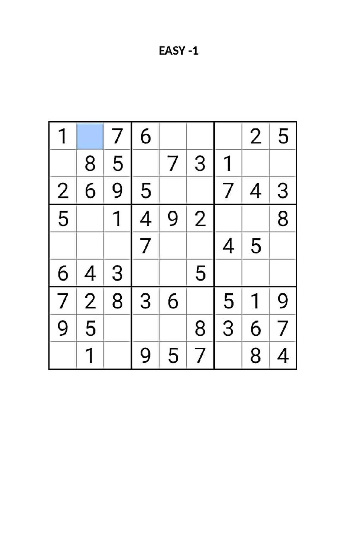 Suduko Practice - sudoku - Teaching Math in Intermediate Grade - EASY ...