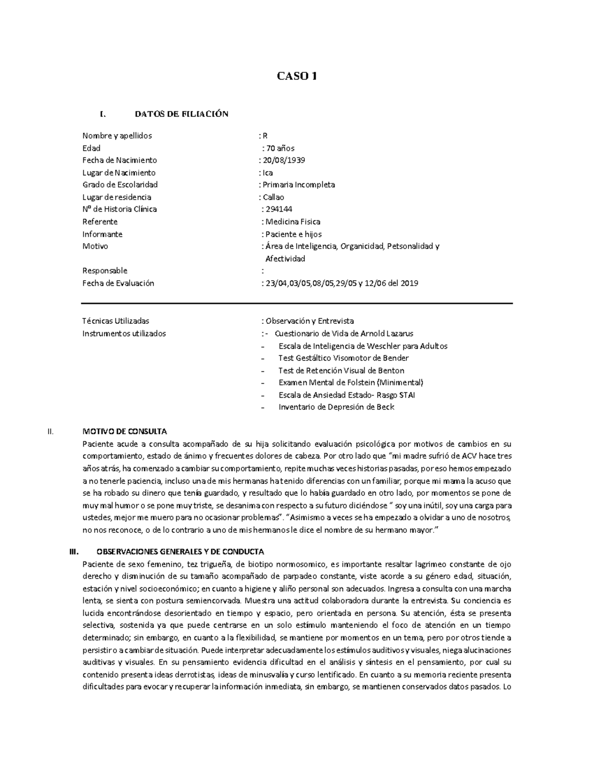 CASO Clinico 1 - Warning: TT: undefined function: 32 Warning: TT: undefined function: 32 CASO 1 ...