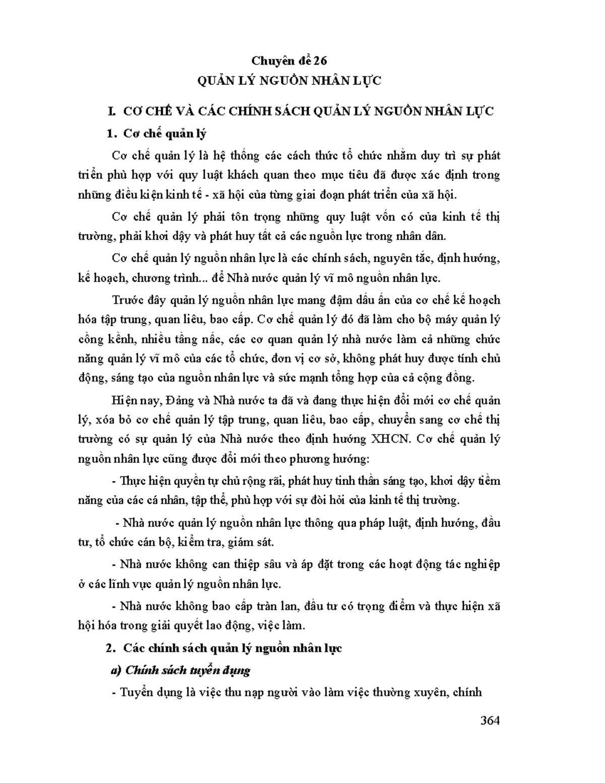 Chuyên ĐỀ Qlnnlxh - Tài liệu - ChuyÍn đÁ 26 QUÀN L› NGUèN NH¬N LĄC **I. C¡ CH¾ V¿ C¡C CHÕNH S¡CH ...
