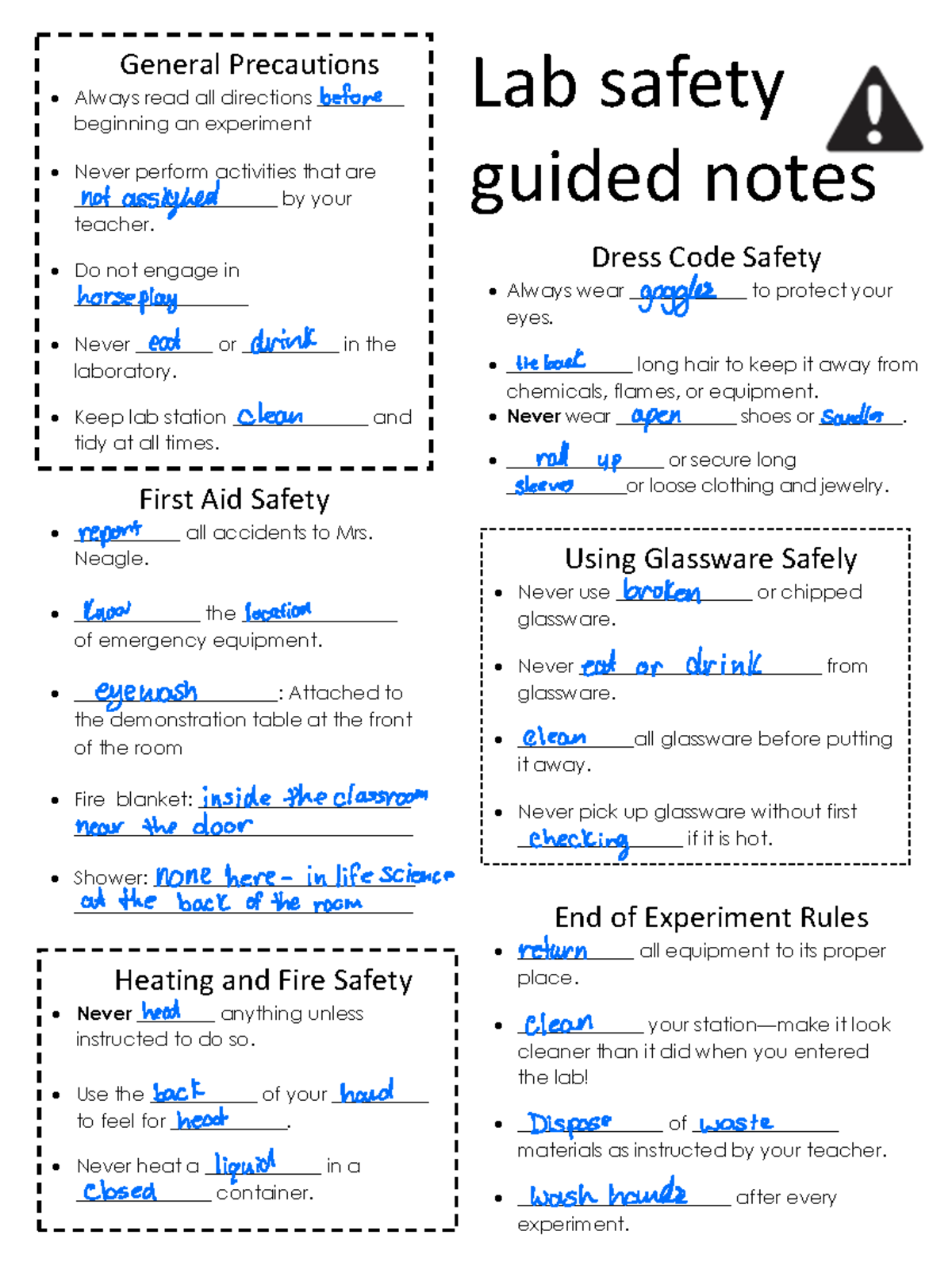 Lab+safety+guided+notes+v2 - General Precautions Always read all ...