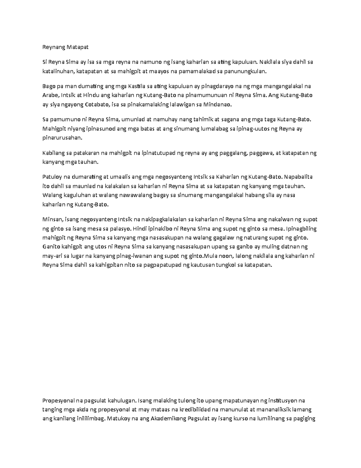 Reynang Matapat-WPS Office - Reynang Matapat Si Reyna Sima ay isa sa ... Reynang Matapat-WPS Office - Reynang Matapat Si Reyna Sima ay isa sa ...