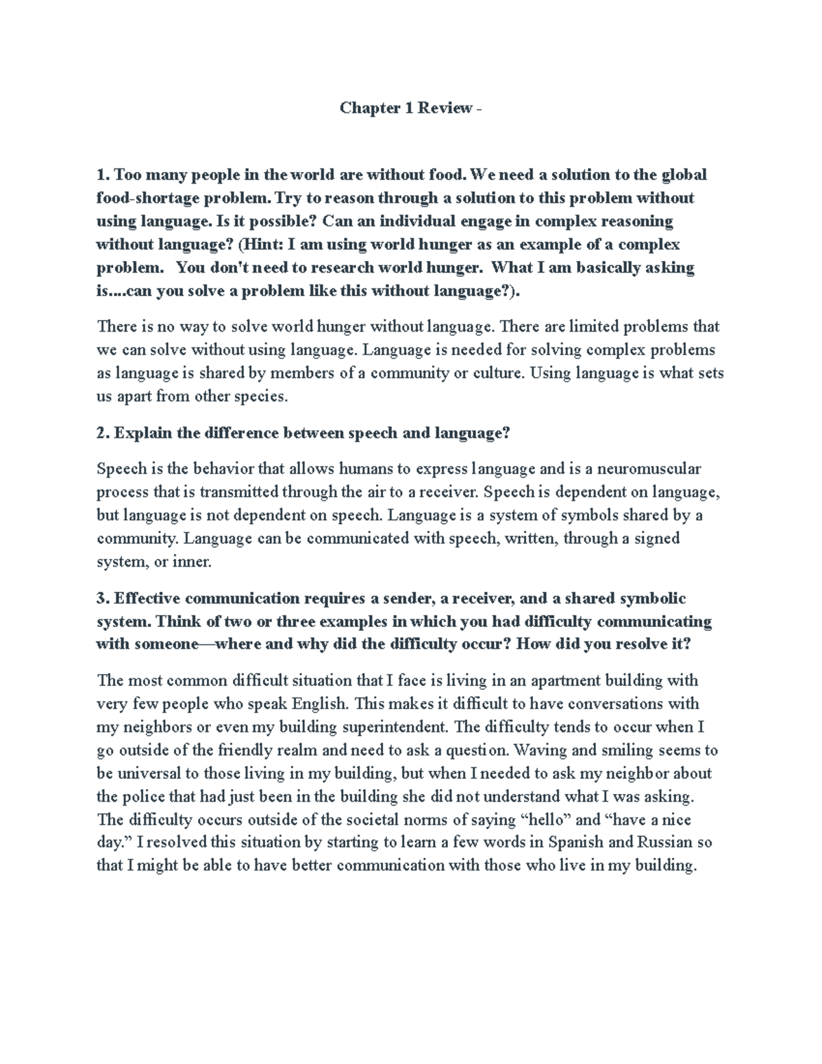 Chapter 1 Review - Language Disorders Introduction - Chapter 1 Review ...