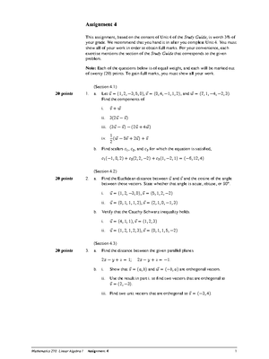 Unit 3 - MATH 270 Study Guide - Determinant of a Matrix Mathematics 270 Linear Algebra I Study ...