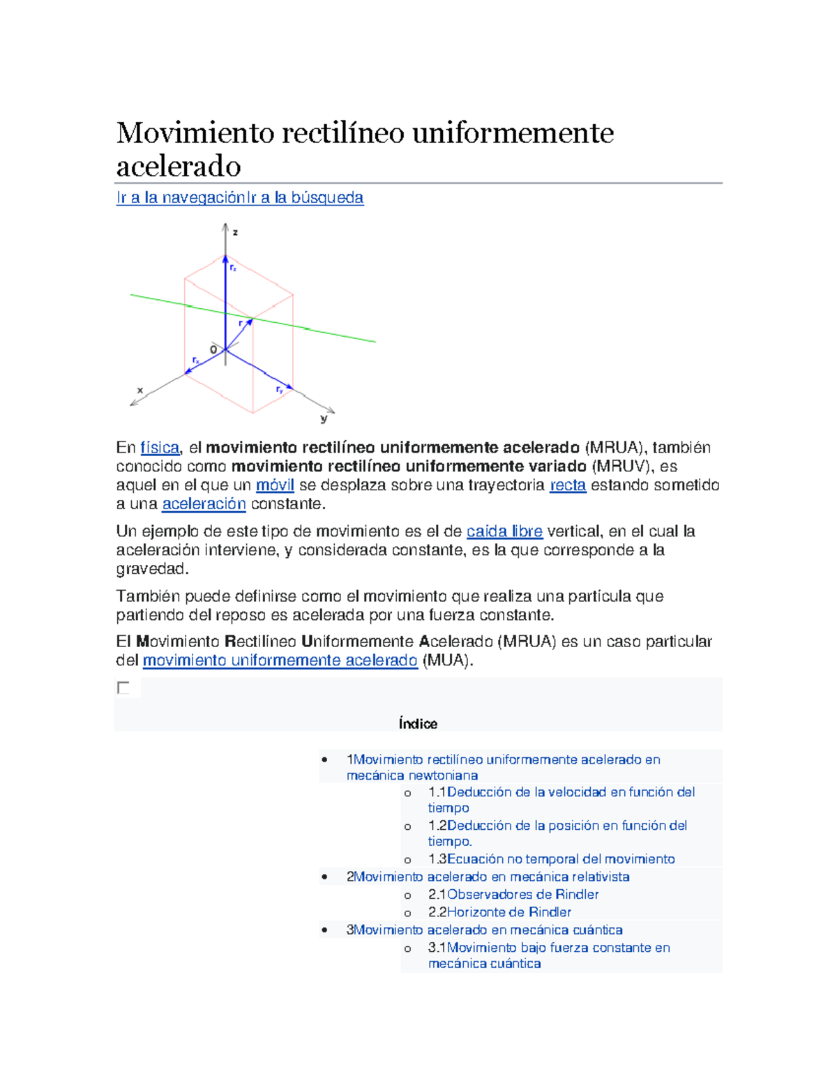 Movimiento rectilíneo uniformemente acelerado - Un ejemplo de este tipo ...