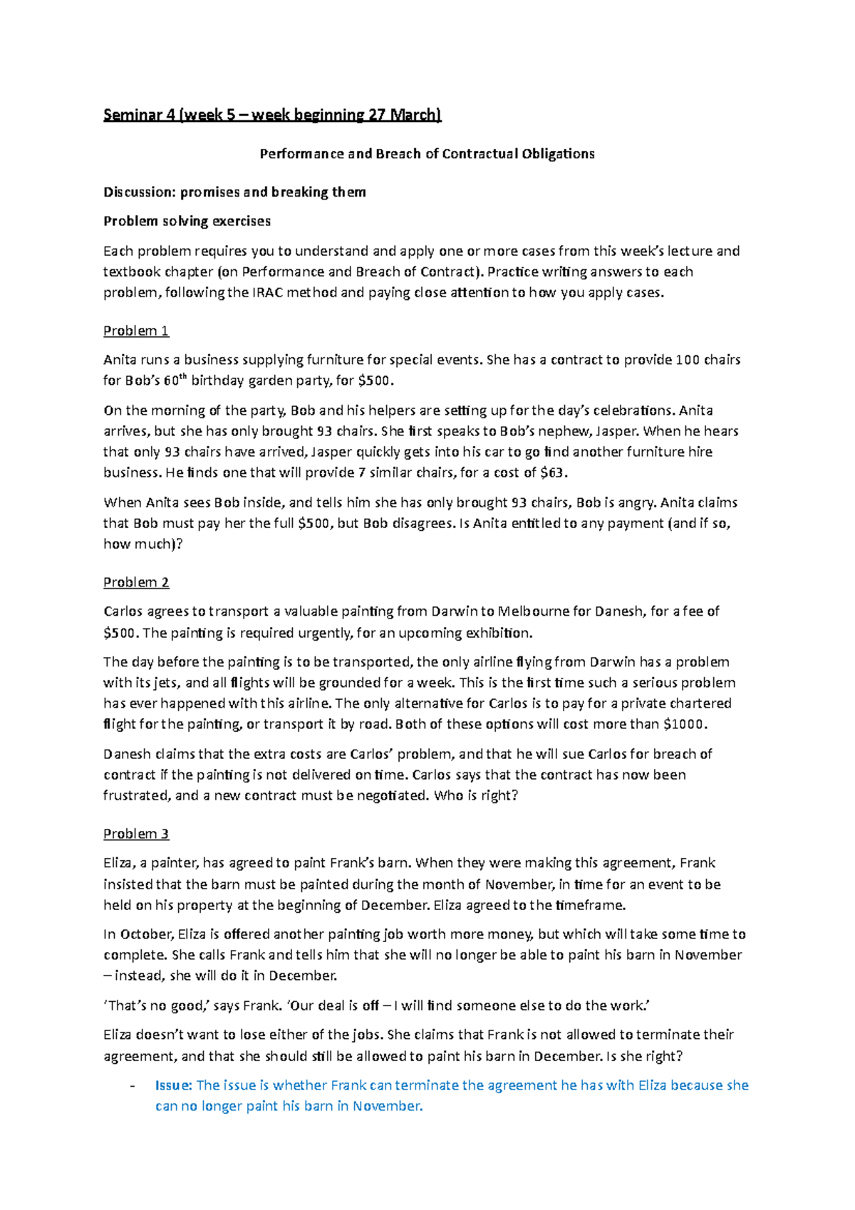 LST2001 Seminar 4 (week 5) - student version - Seminar 4 (week 5 – week ...