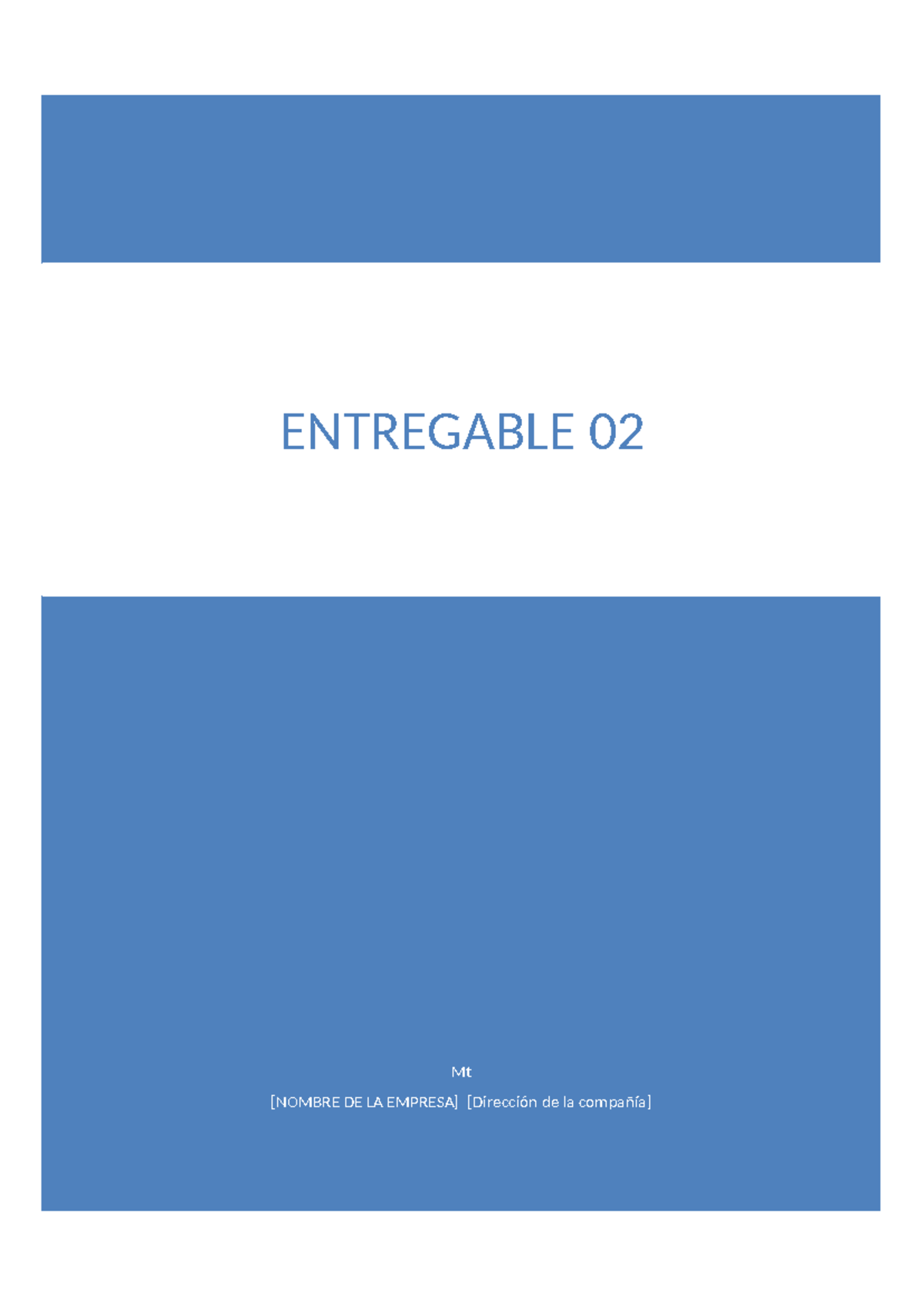 Entregable 02 - senati - Mt [NOMBRE DE LA EMPRESA] [Dirección de la compañía] ENTREGABLE 02 ...