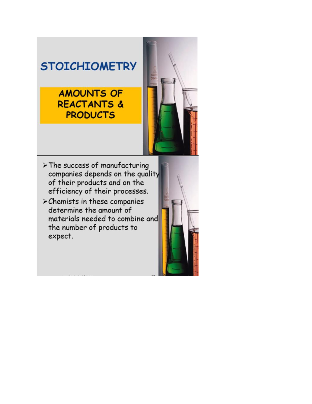 Lesson Stoichiometry-2 - STOICHIOMETRY AMOUNTS OF REACTANTS PRODUCTS ...
