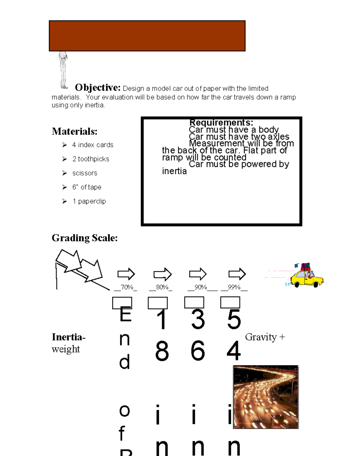 Paper+Car+Design - Objective: Design a model car out of paper with the ...