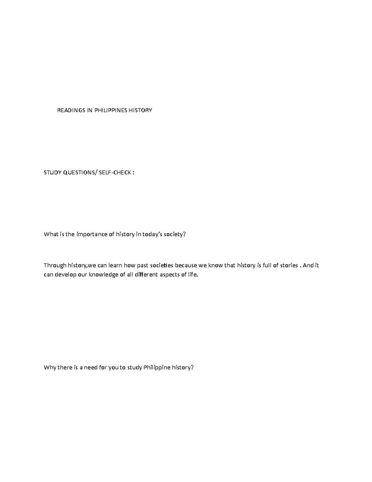 Readings IN PHI - Christopher Balaba - READINGS IN PHILIPPINES HISTORY ...