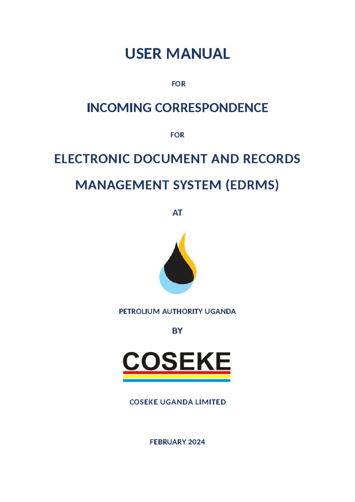 Incoming Correspondence User Manual v1 - USER MANUAL FOR INCOMING ...