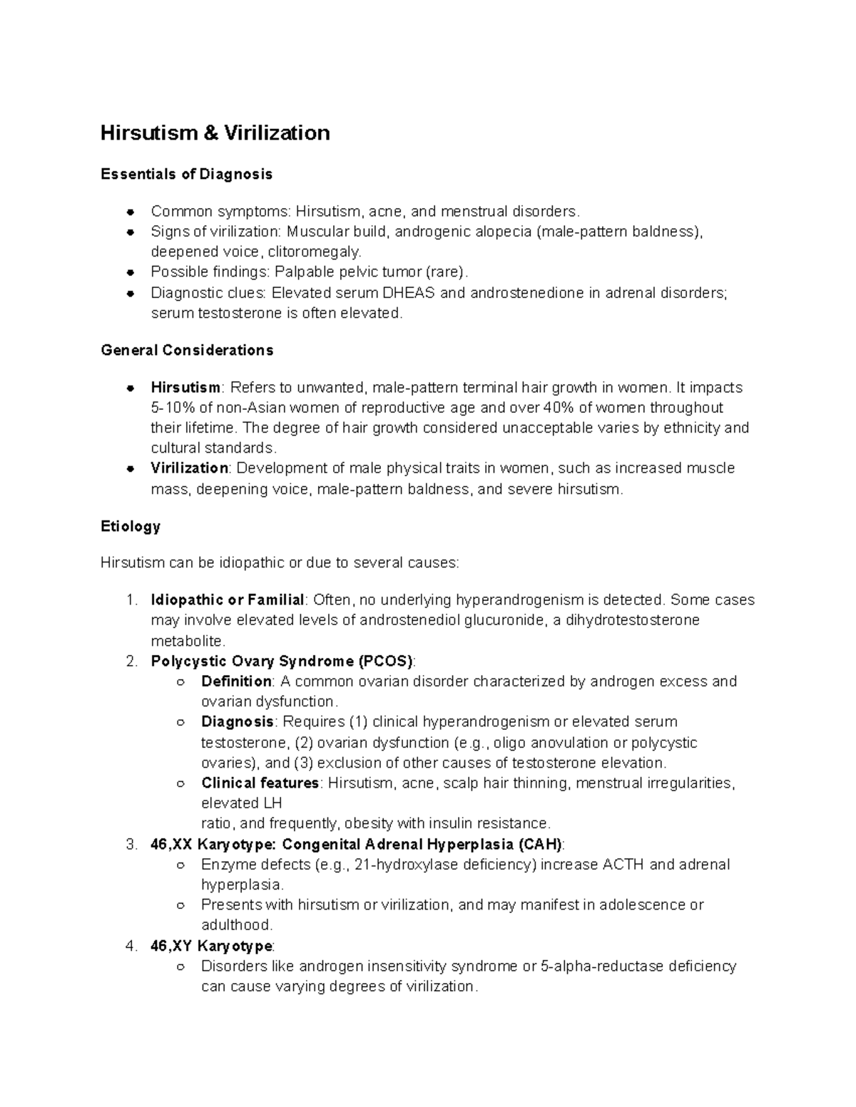 Hirsutism & Virilization, Osteopenia and Osteoporosis - Hirsutism ...