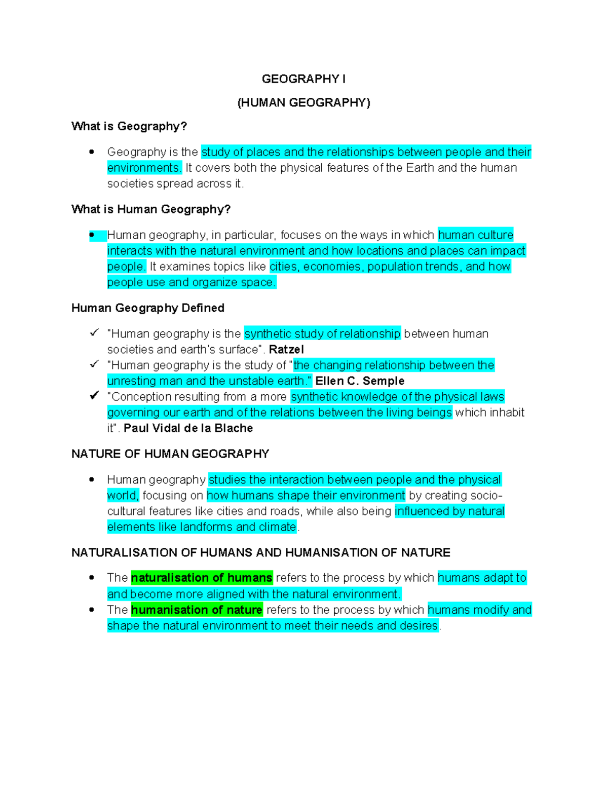 Chapter 1 Human GEO - GEOGRAPHY I (HUMAN GEOGRAPHY) What is Geography ...