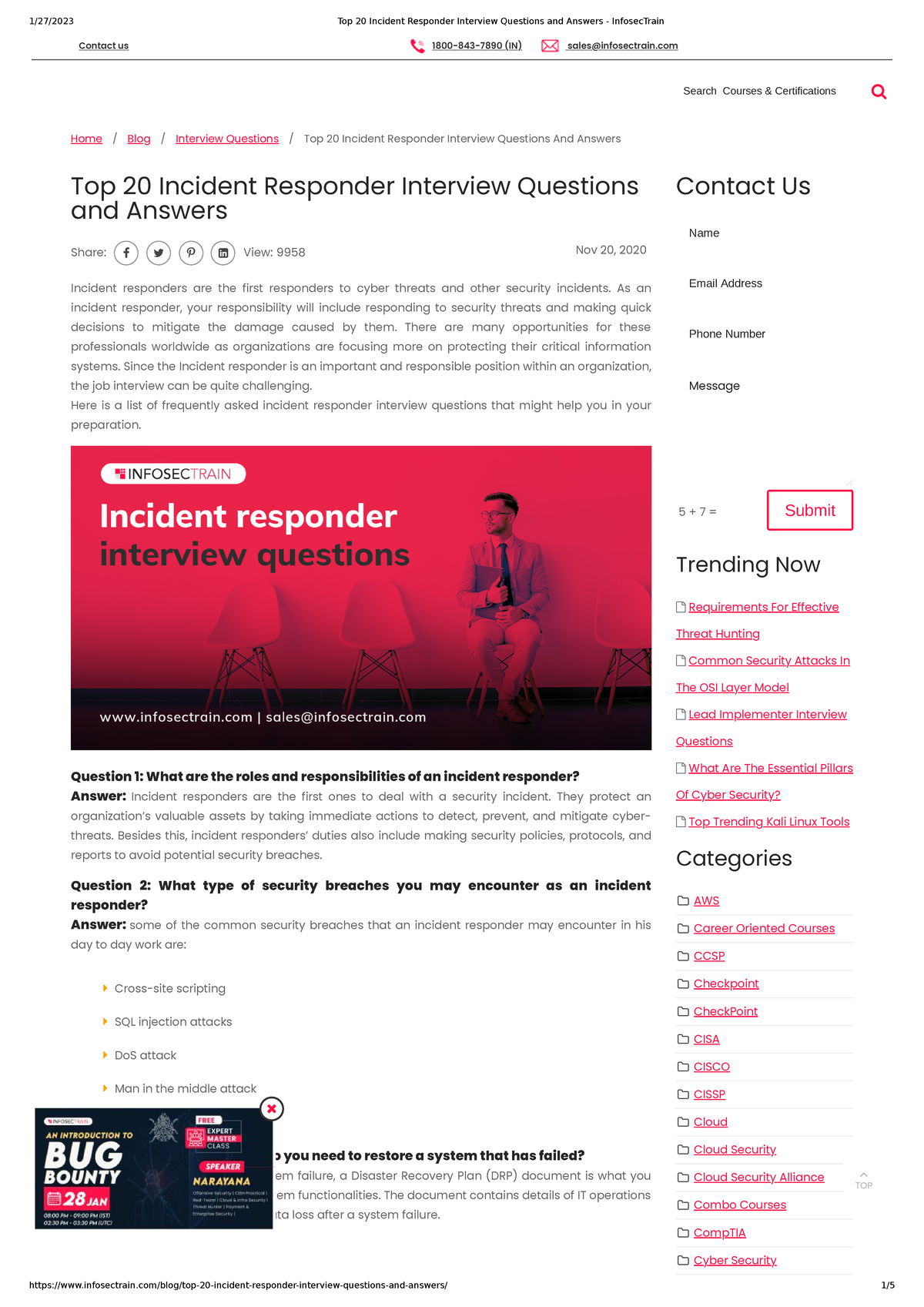 Top 20 Incident Responder Interview Questions and Answers - Infosec ...