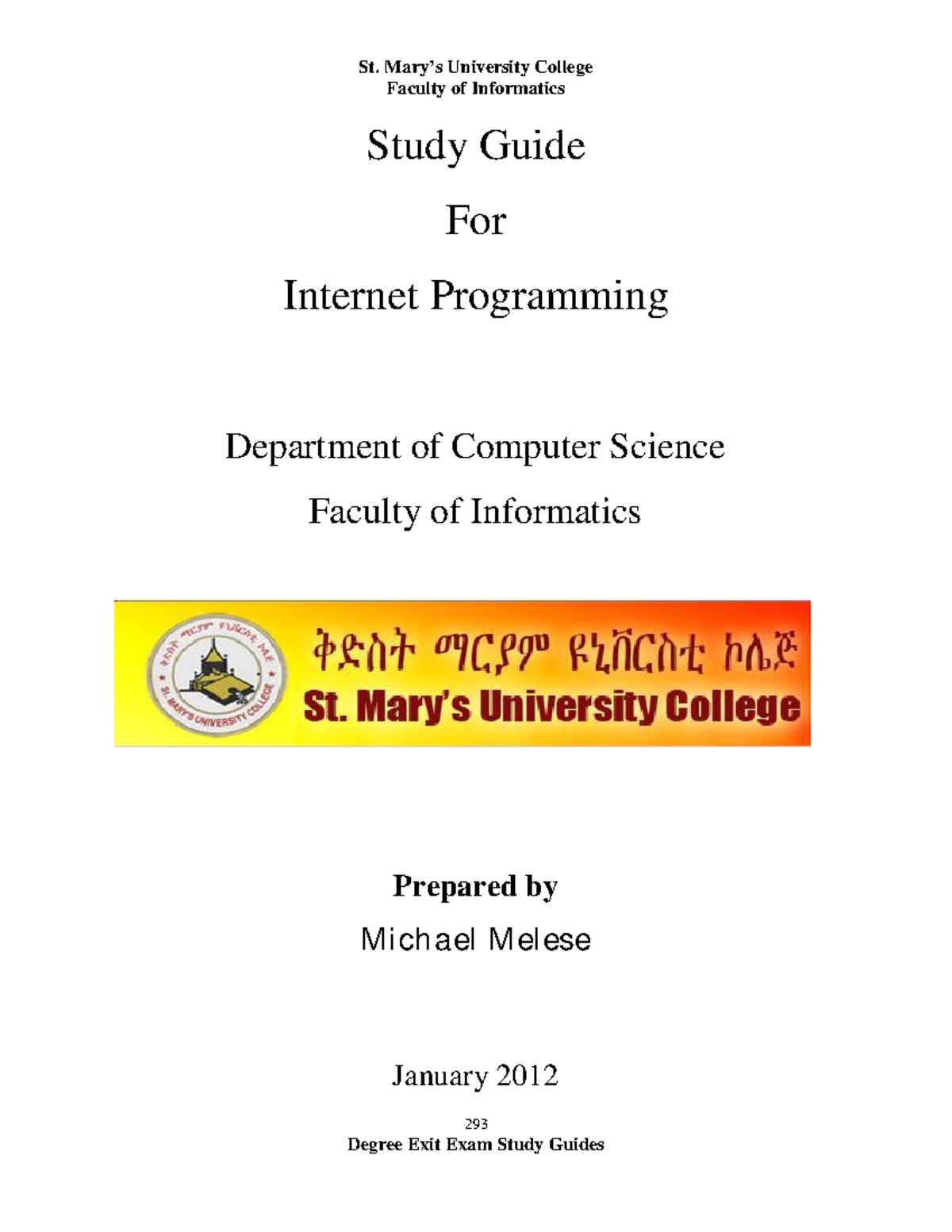 IP Exit Exam - Computer Science department Exit exam 2023 question - Faculty of Informatics 293 ...