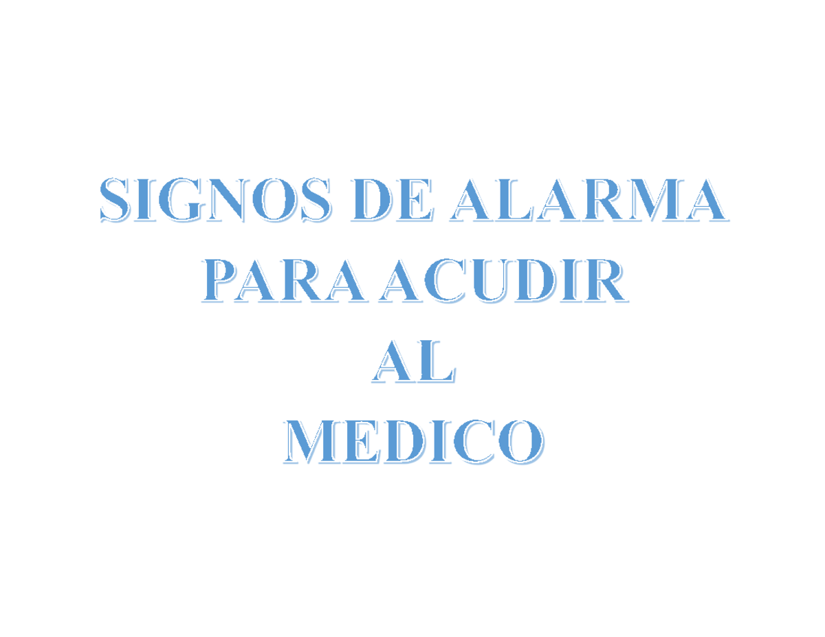 Signos DE Alarma - Guía de trabajo y explicación - psicología - Vómitos ...