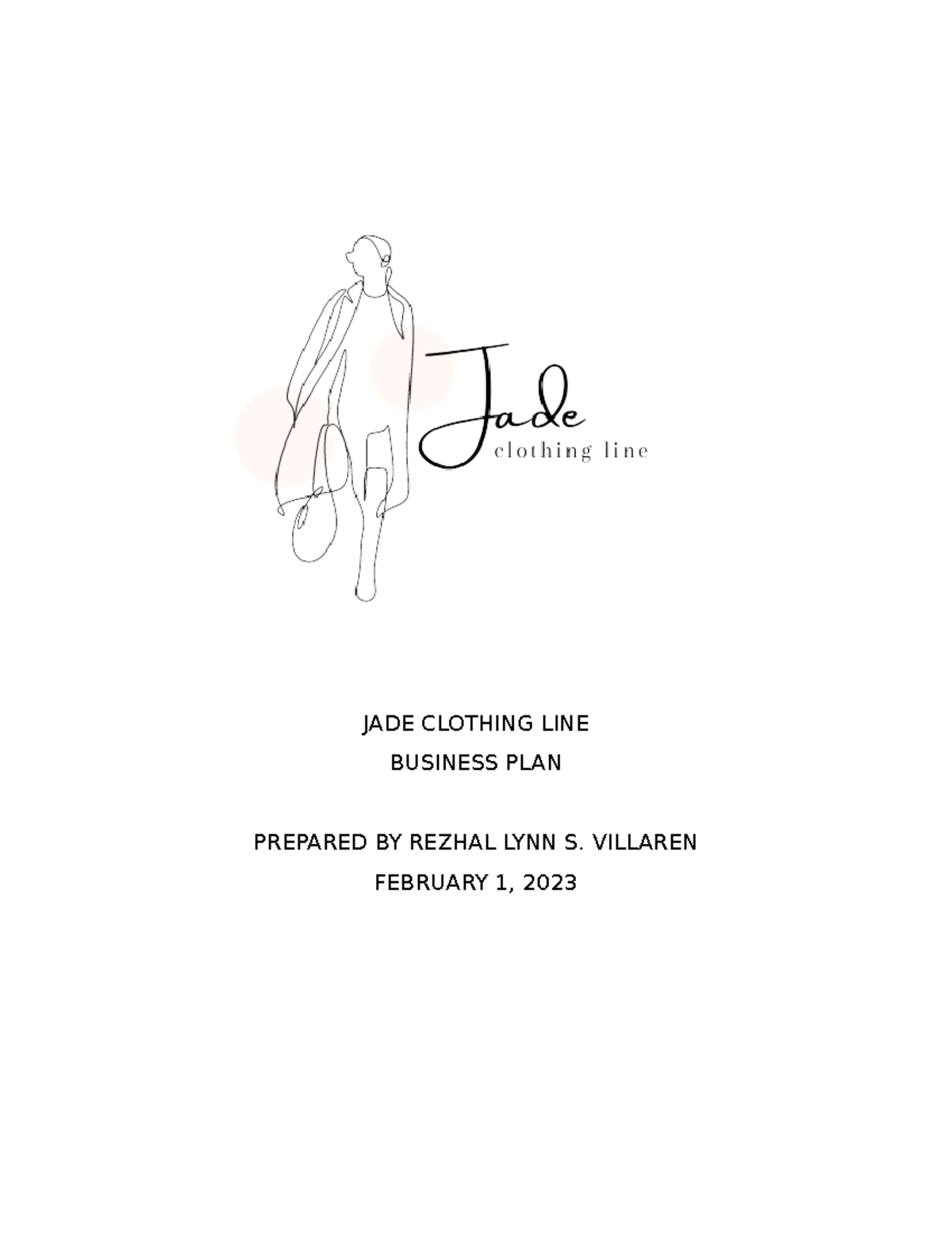 JADE Clothing LINE - JADE CLOTHING LINE BUSINESS PLAN PREPARED BY ...
