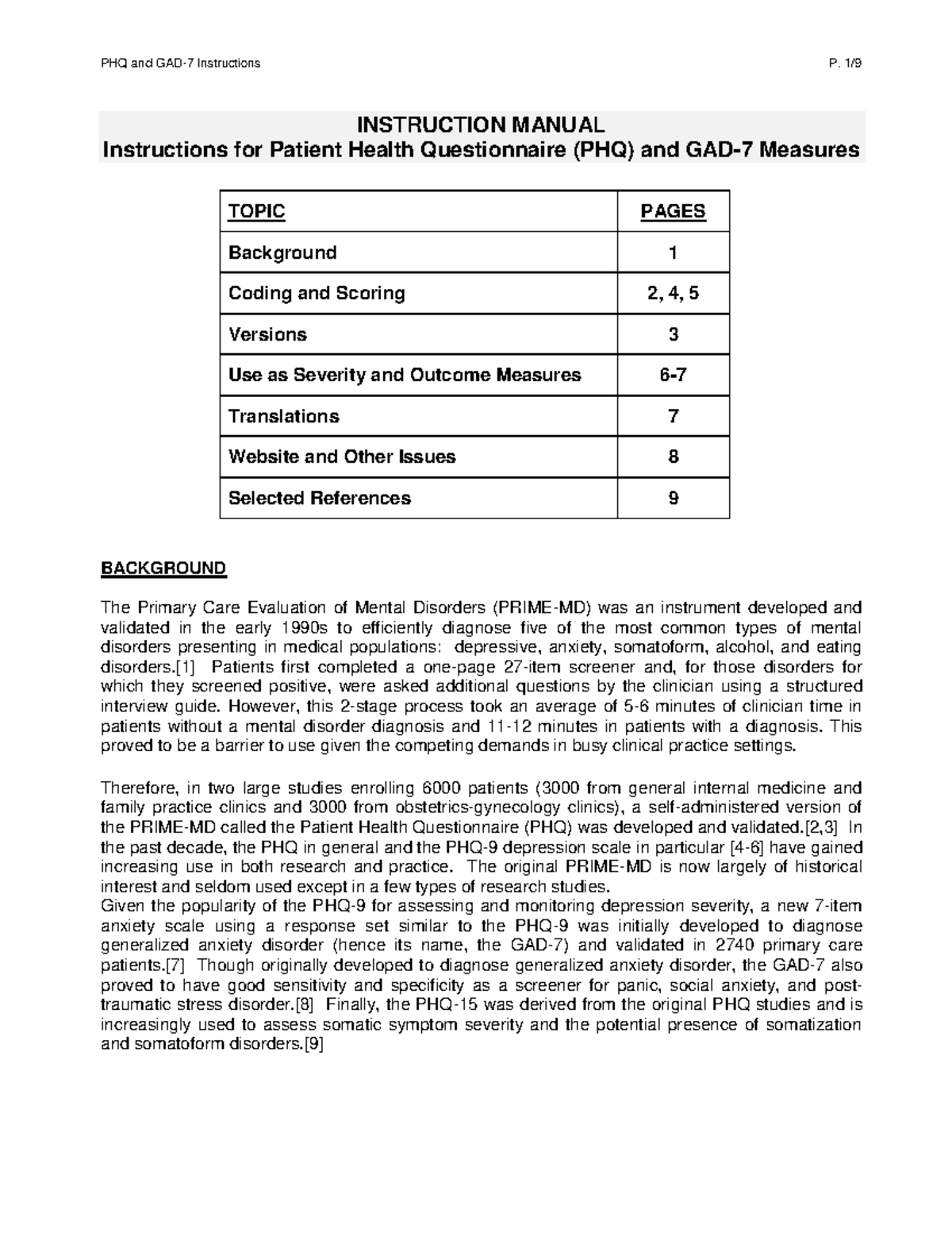 Instructionsmental health survey - INSTRUCTION MANUAL Instructions for ...