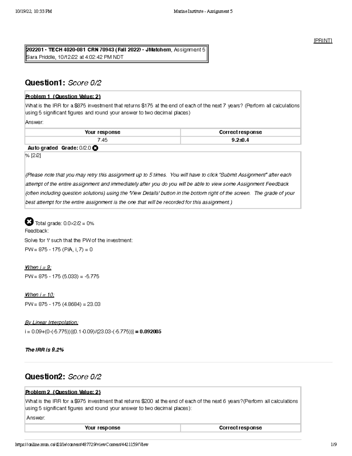 Assignment #5 - TECH-4020-081 (Econ Management for Tech 70943) - [PRINT ...