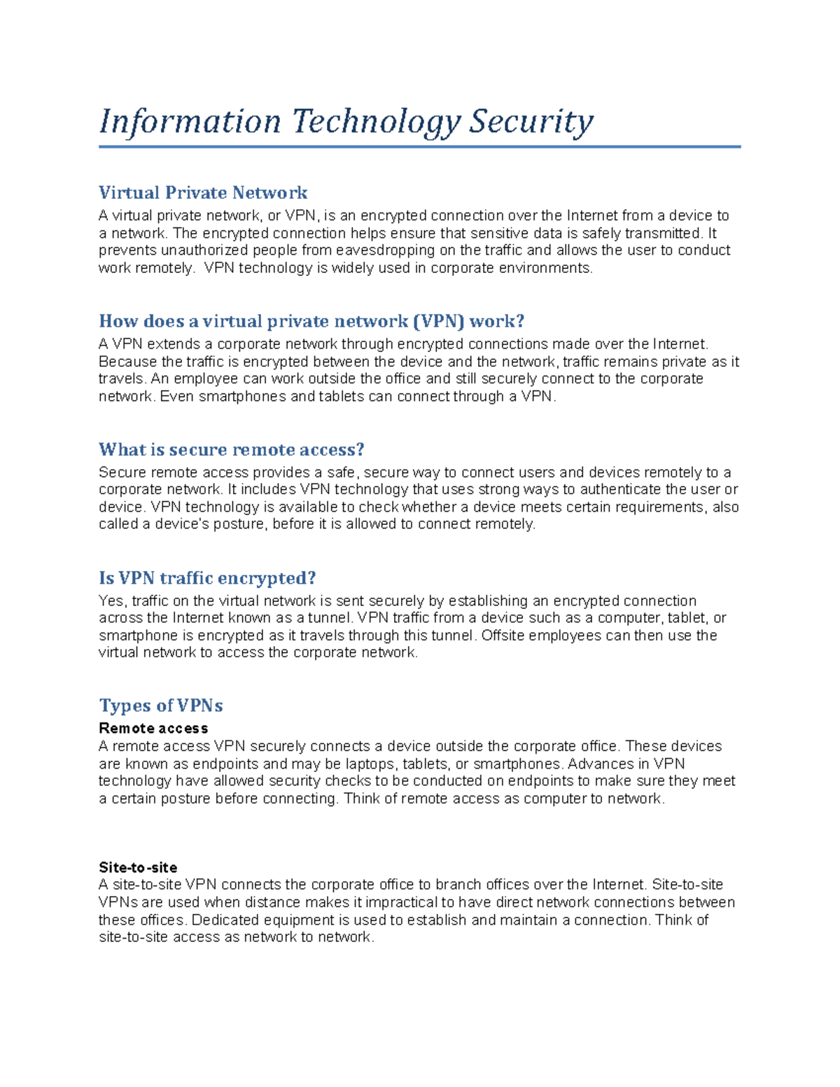 Information Technology Security - Information Technology And Systems ...