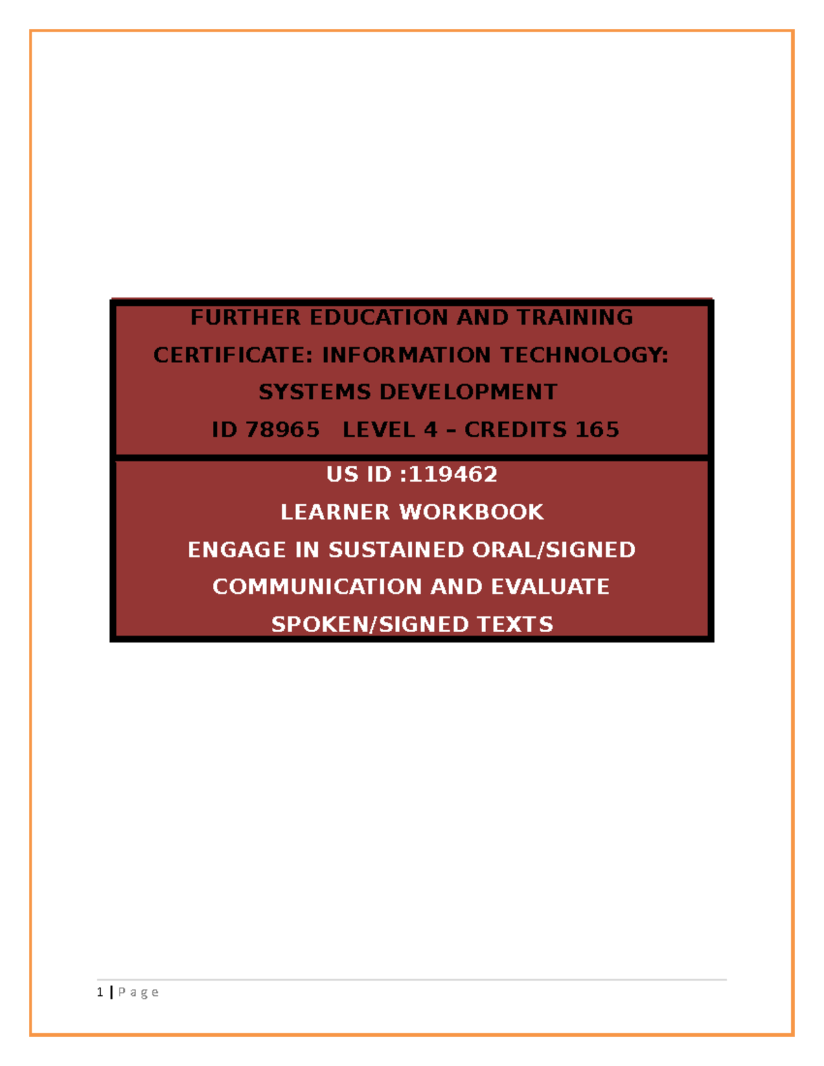 119462- Learner Workbook - FURTHER EDUCATION AND TRAINING CERTIFICATE ...
