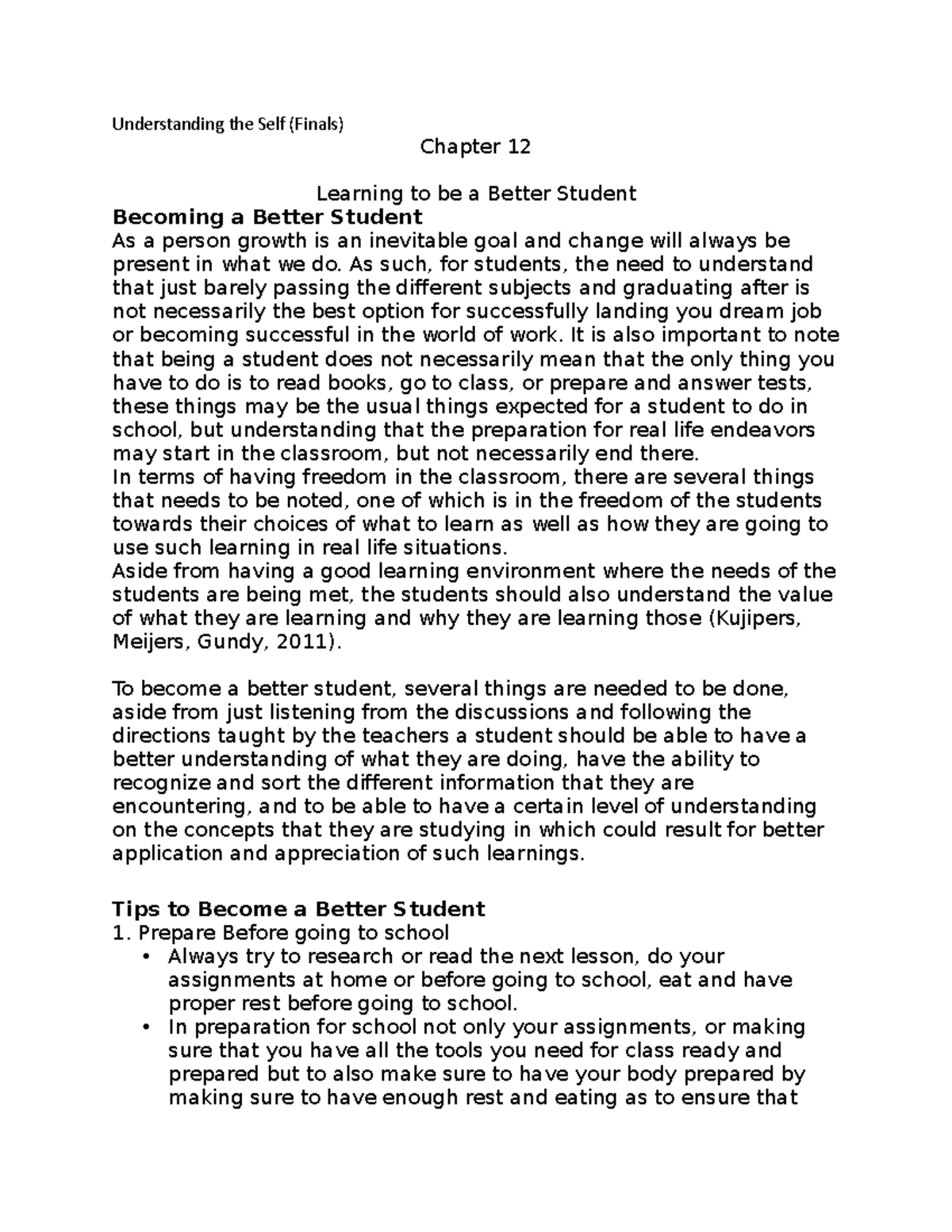 Understanding the Self (Finals - Understanding the Self (Finals ...