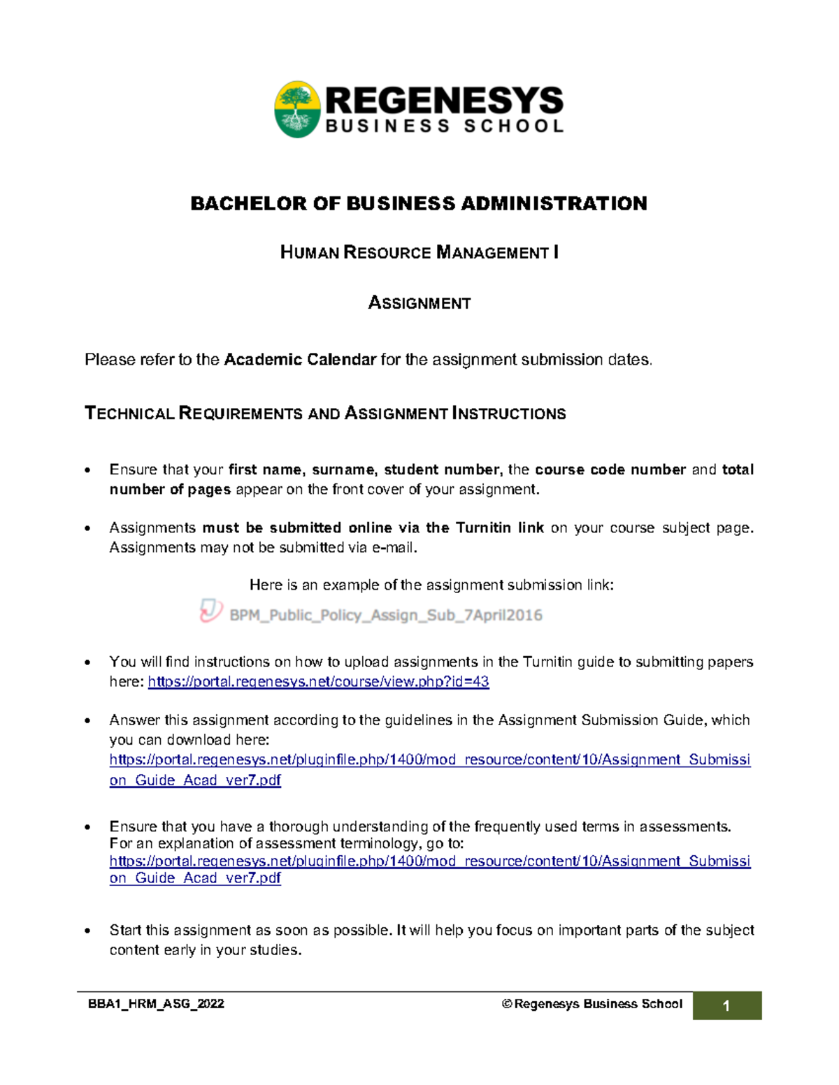 BBA1 HRM ASG 2022 e f - Assignment - BACHELOR OF BUSINESS ...