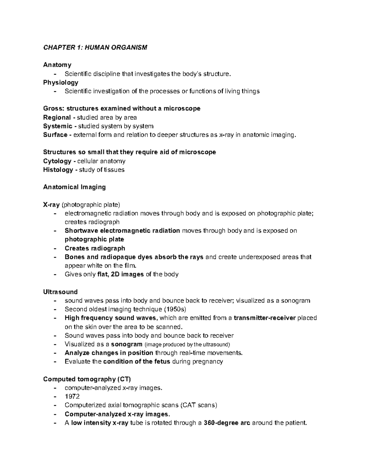 Anaphy Human Organism - CHAPTER 1: HUMAN ORGANISM Anatomy - Scientific ...