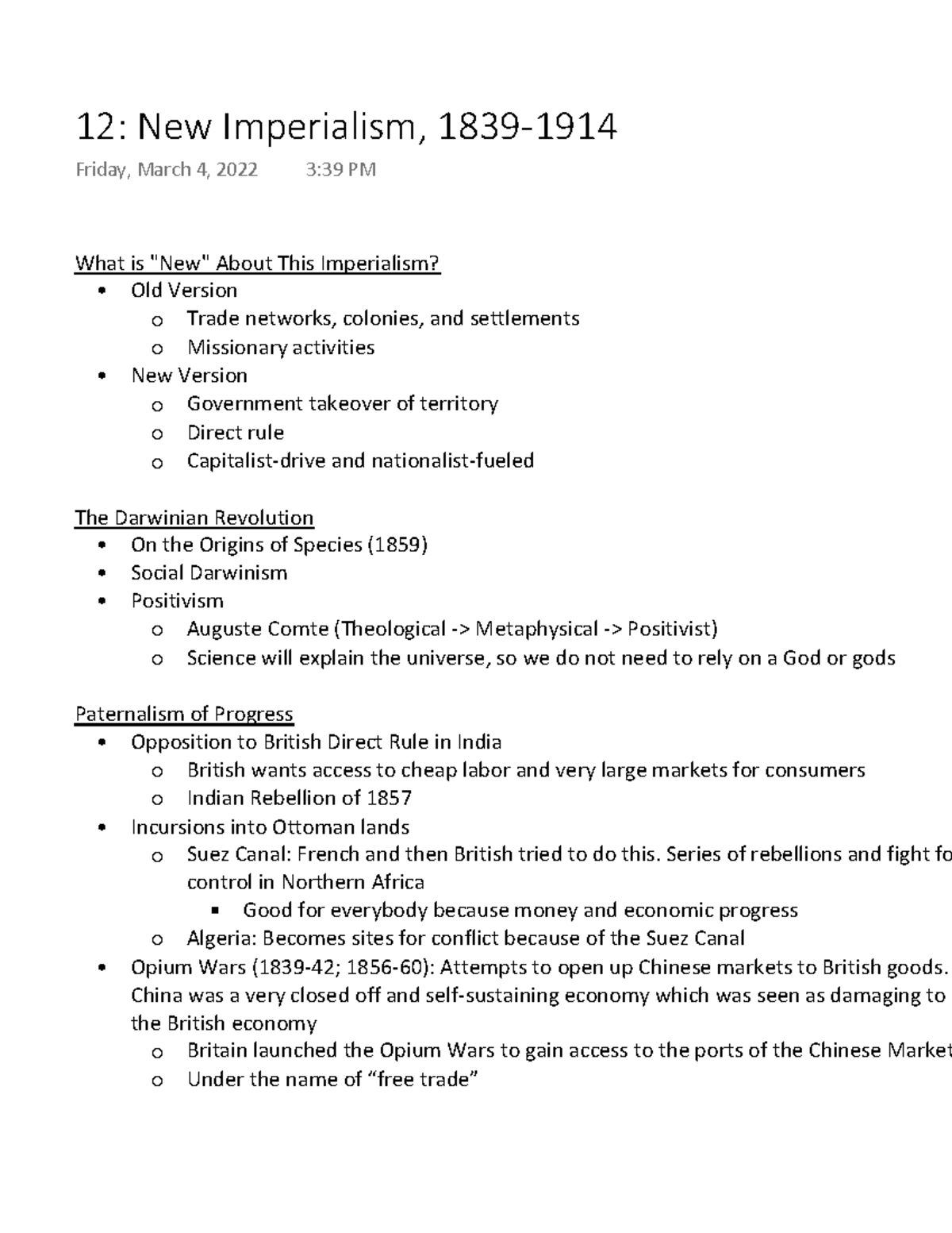 New Imperialism, 1839-1914 - What is "New" About This Imperialism? Old ...