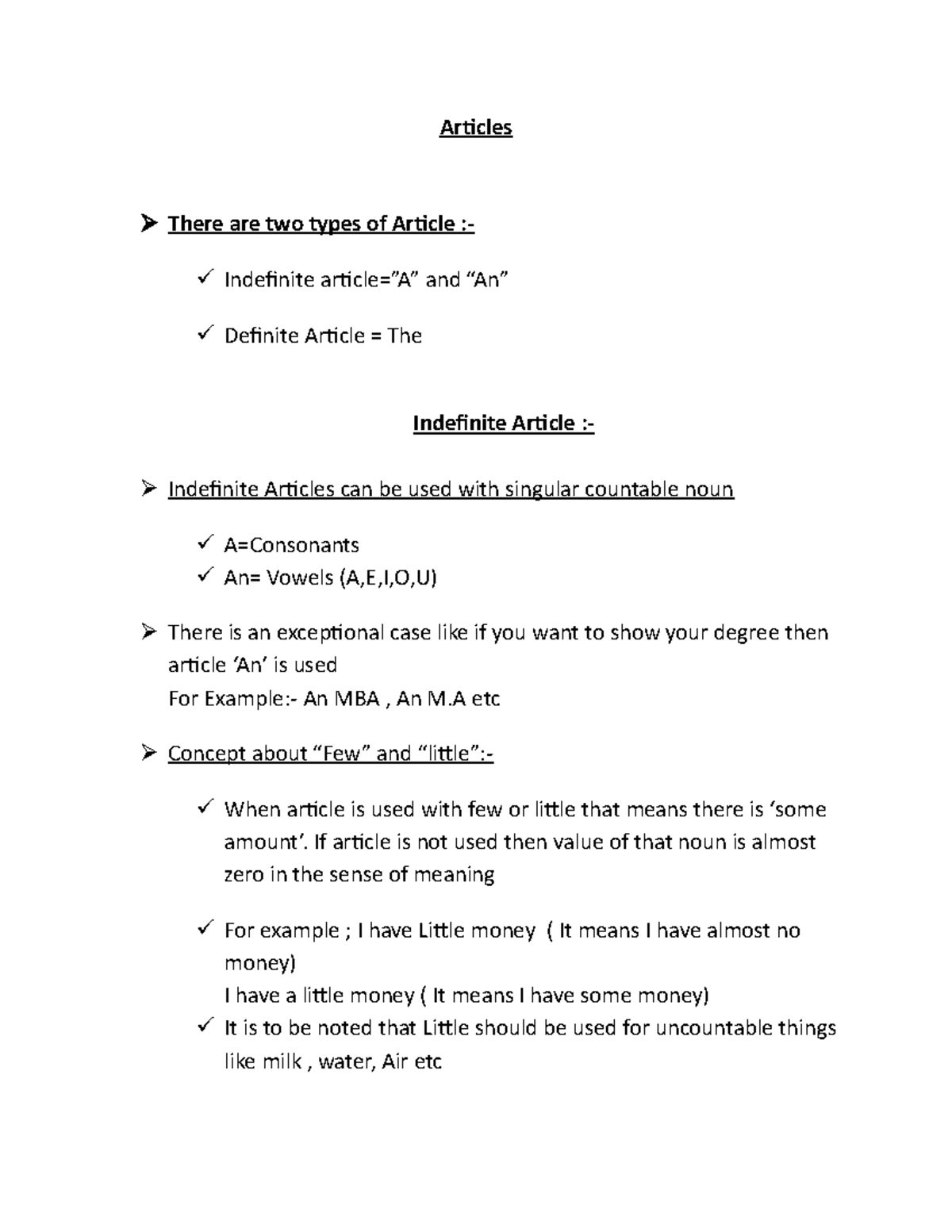 Articles - english - Articles There are two types of Article ...