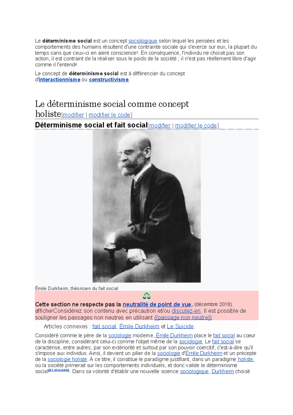 ME1 conclusion - Le déterminisme social est un concept sociologique ...