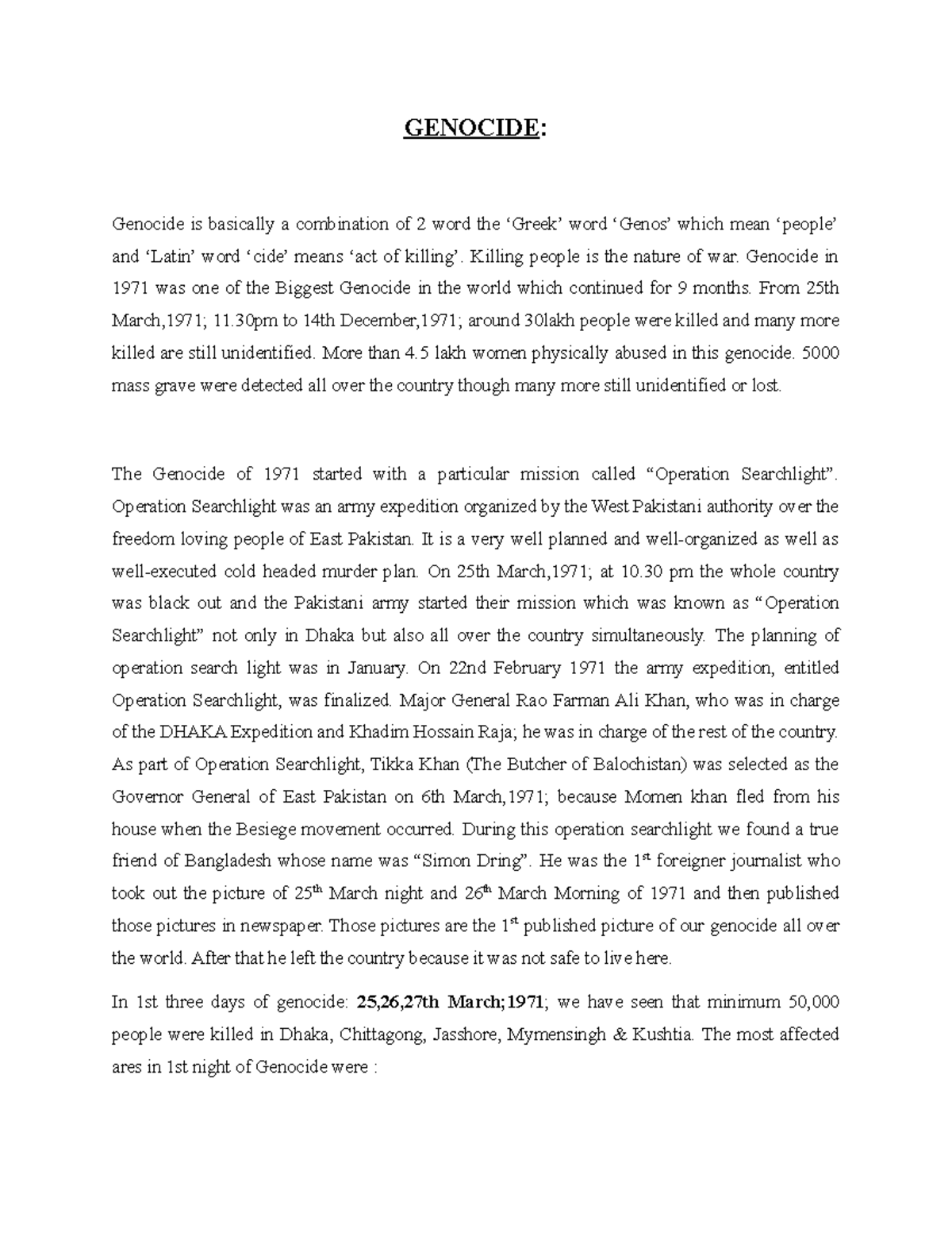 Genocide - GENOCIDE: Genocide is basically a combination of 2 word the ...