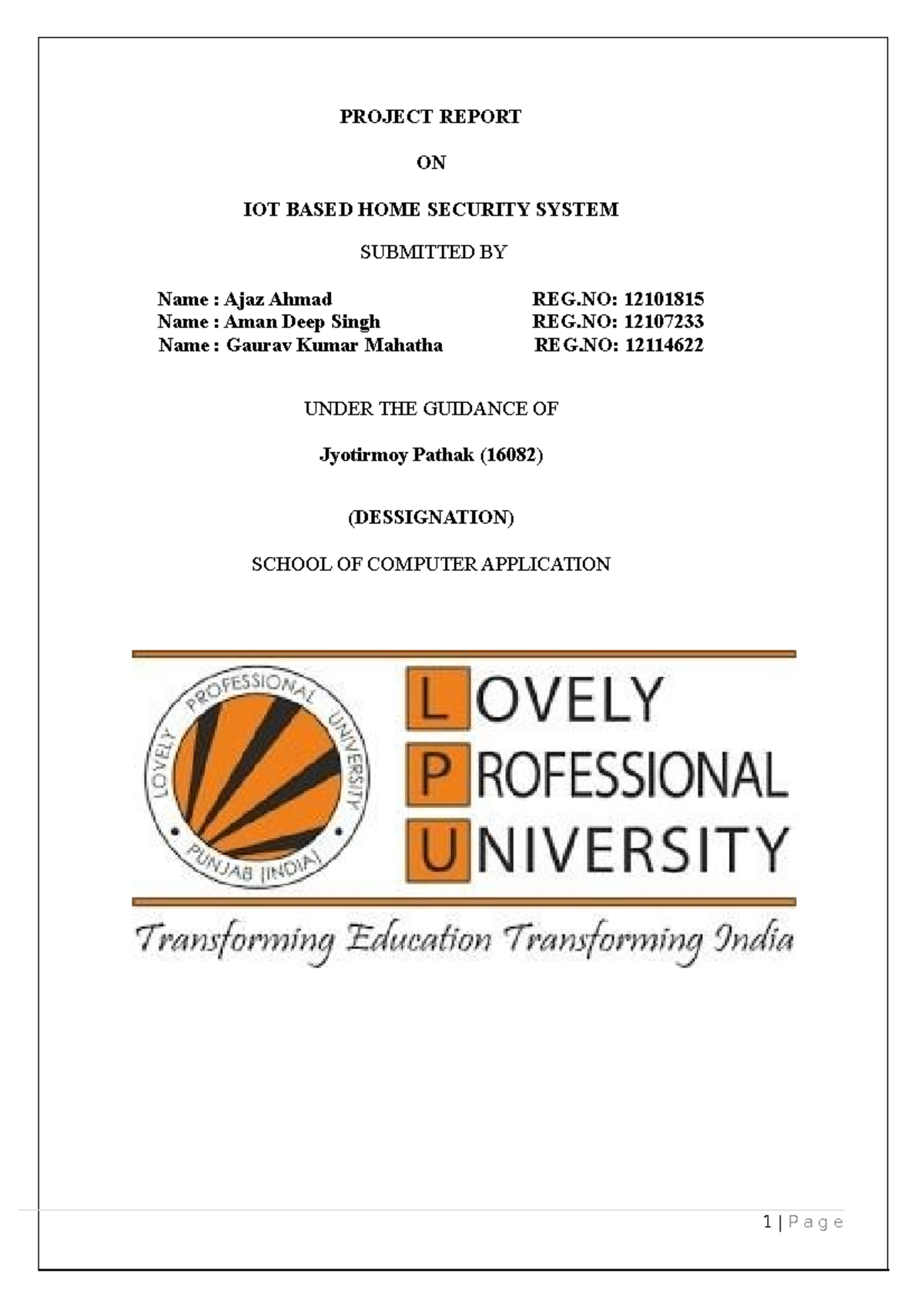 Project Report - this is complete practicle - PROJECT REPORT ON IOT ...