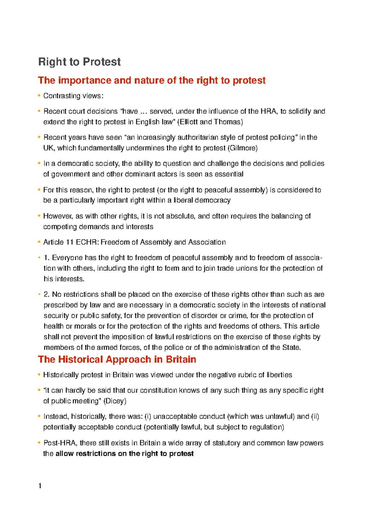 The Right to Protest - Right to Protest The importance and nature of ...