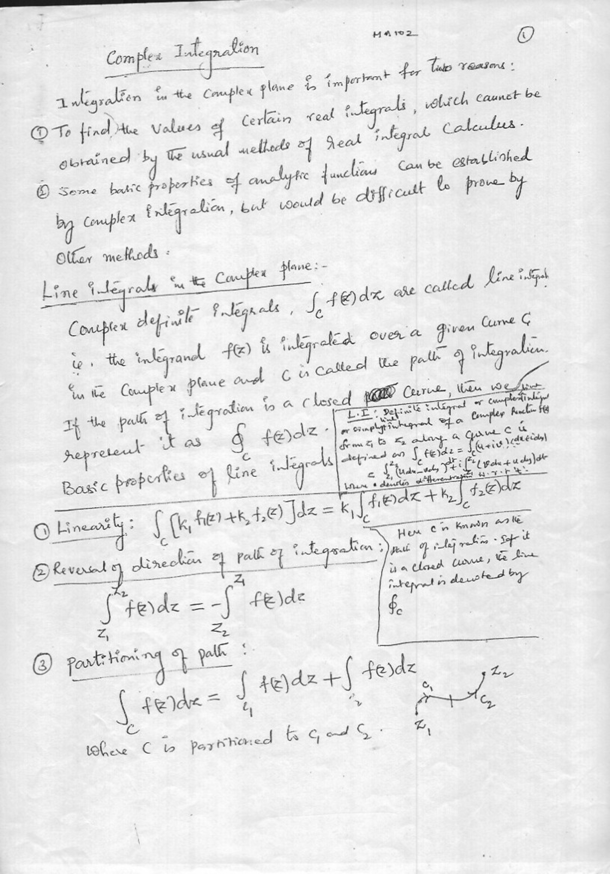 4.Complex Integration - obtained find the the usual methods of real ... 4.Complex Integration - obtained find the the usual methods of real ...