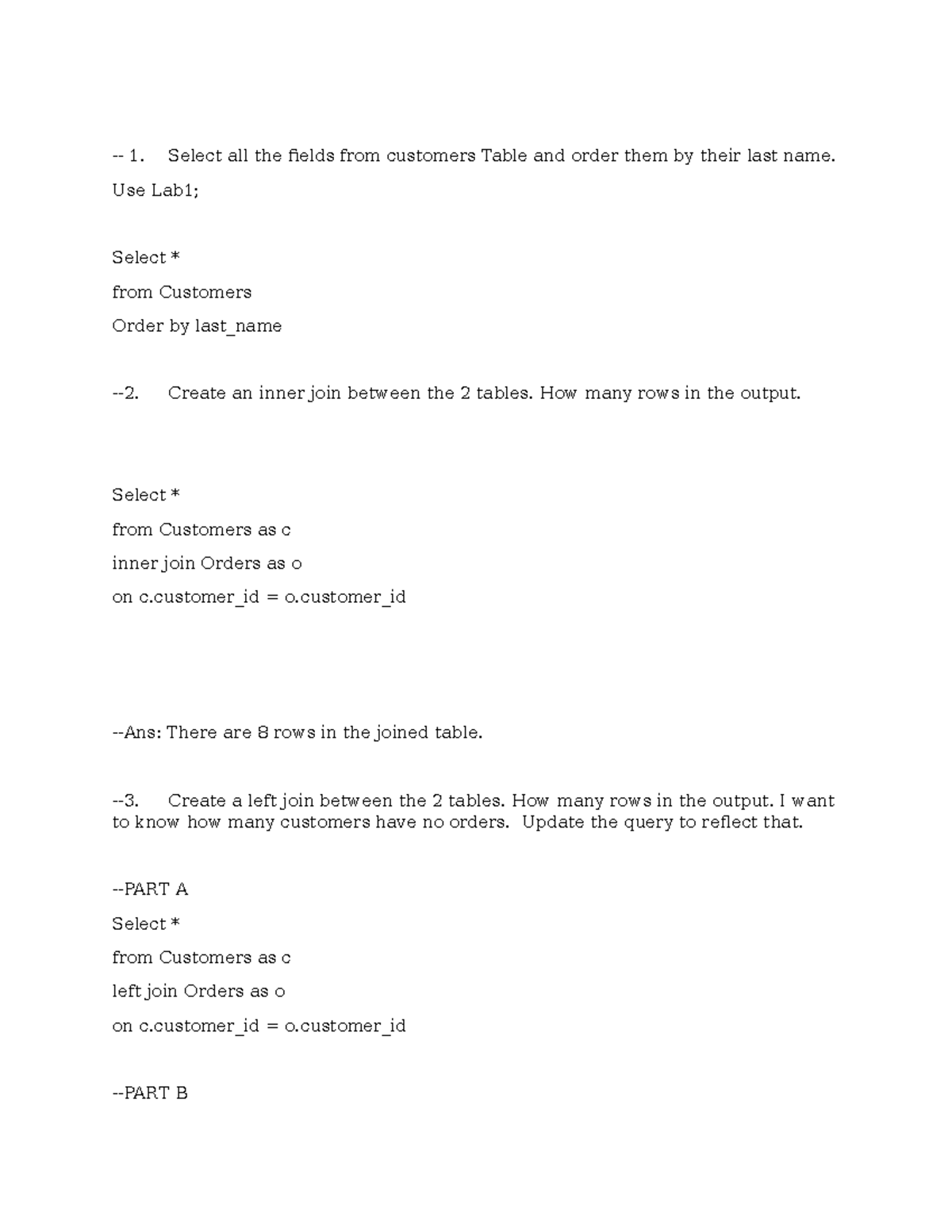 Sequel Server Management System SQL Assignment - 1. Select all the ...