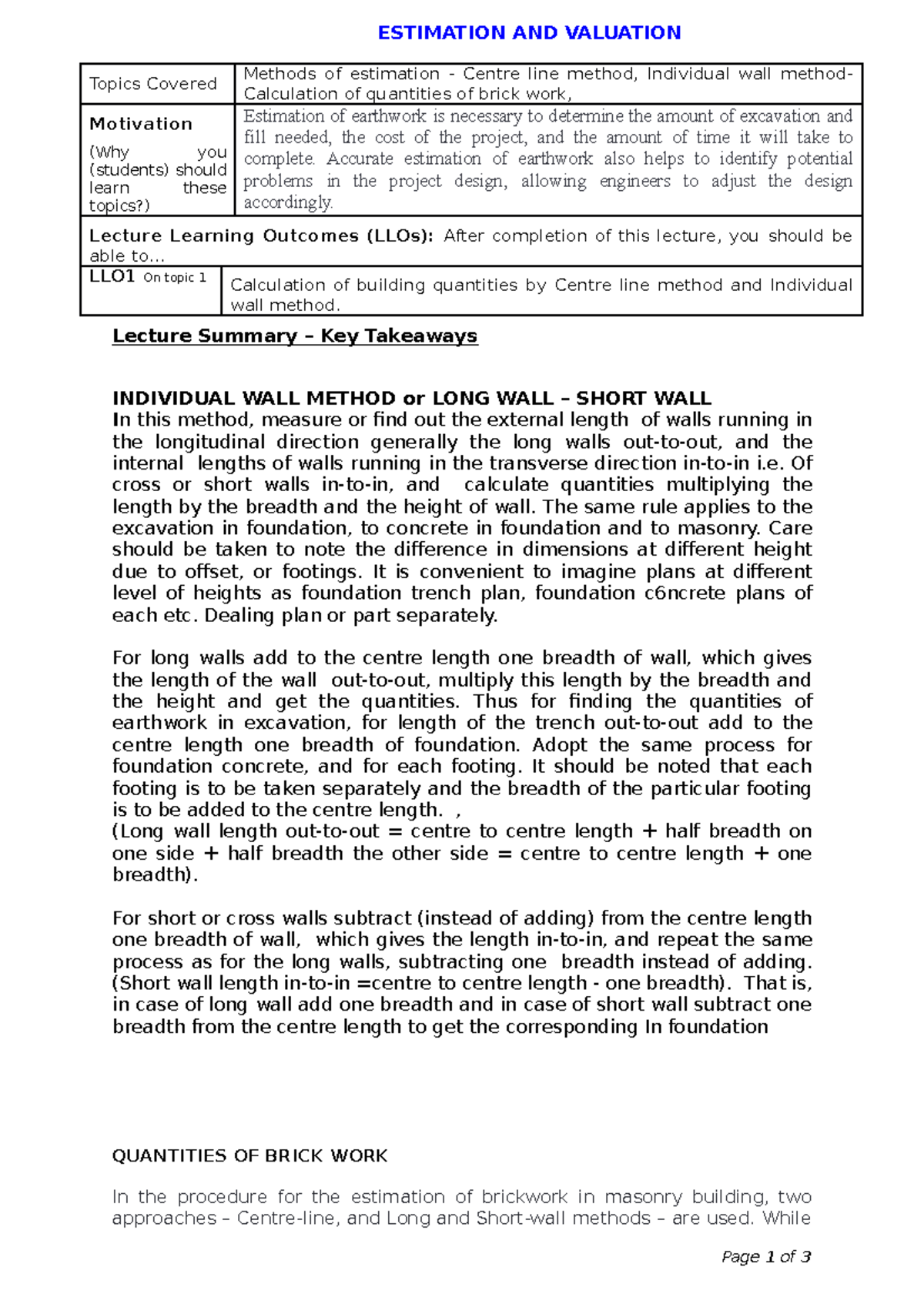 Methods of estimation - Accurate estimation of earthwork also helps to identify potential ...