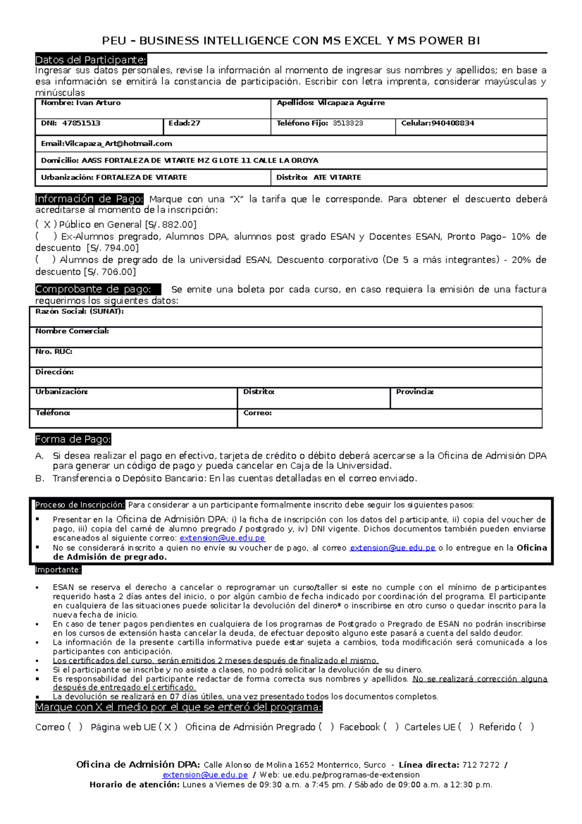 Business Intelligence CON MS Excel Y MS Power BI Datos - PEU – BUSINESS ...