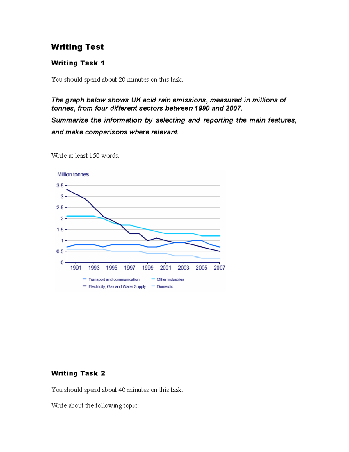 IELTS simulation test question 6 - Writing - Writing Test Writing Task ...