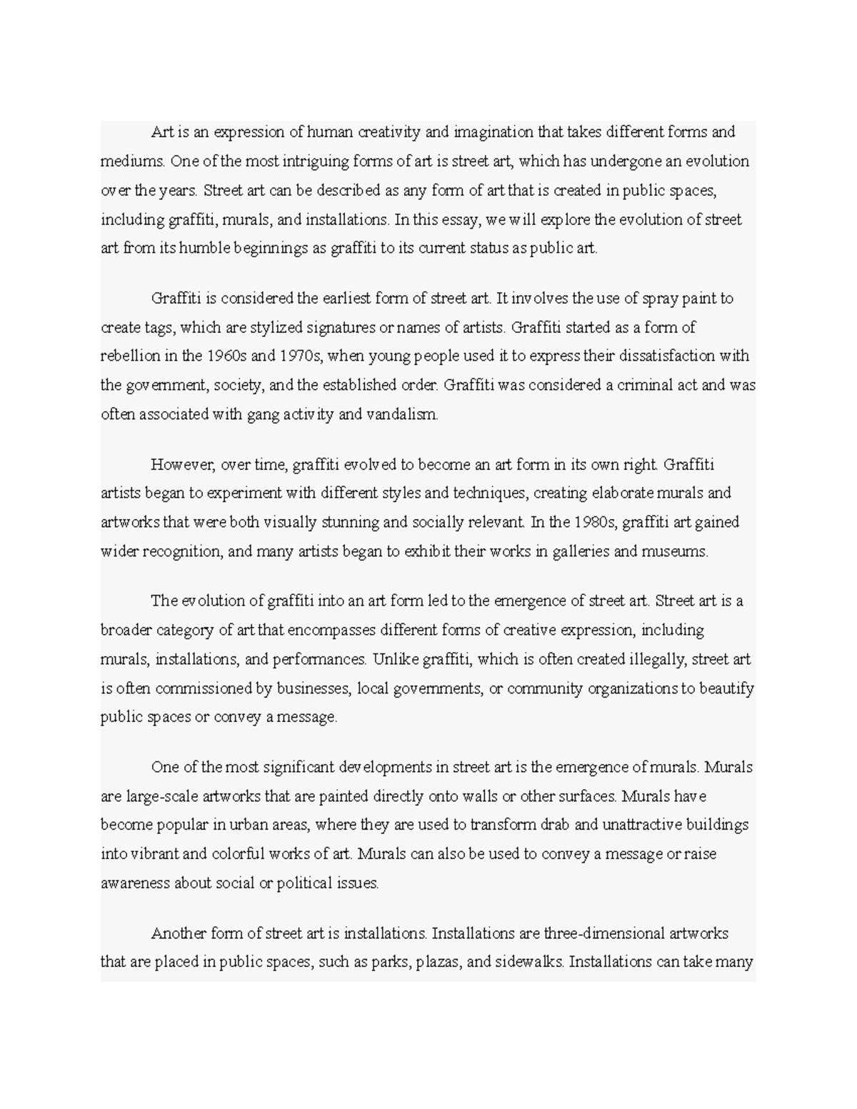 The Evolution of Street Art From Graffiti to Public Art - Art is an ...