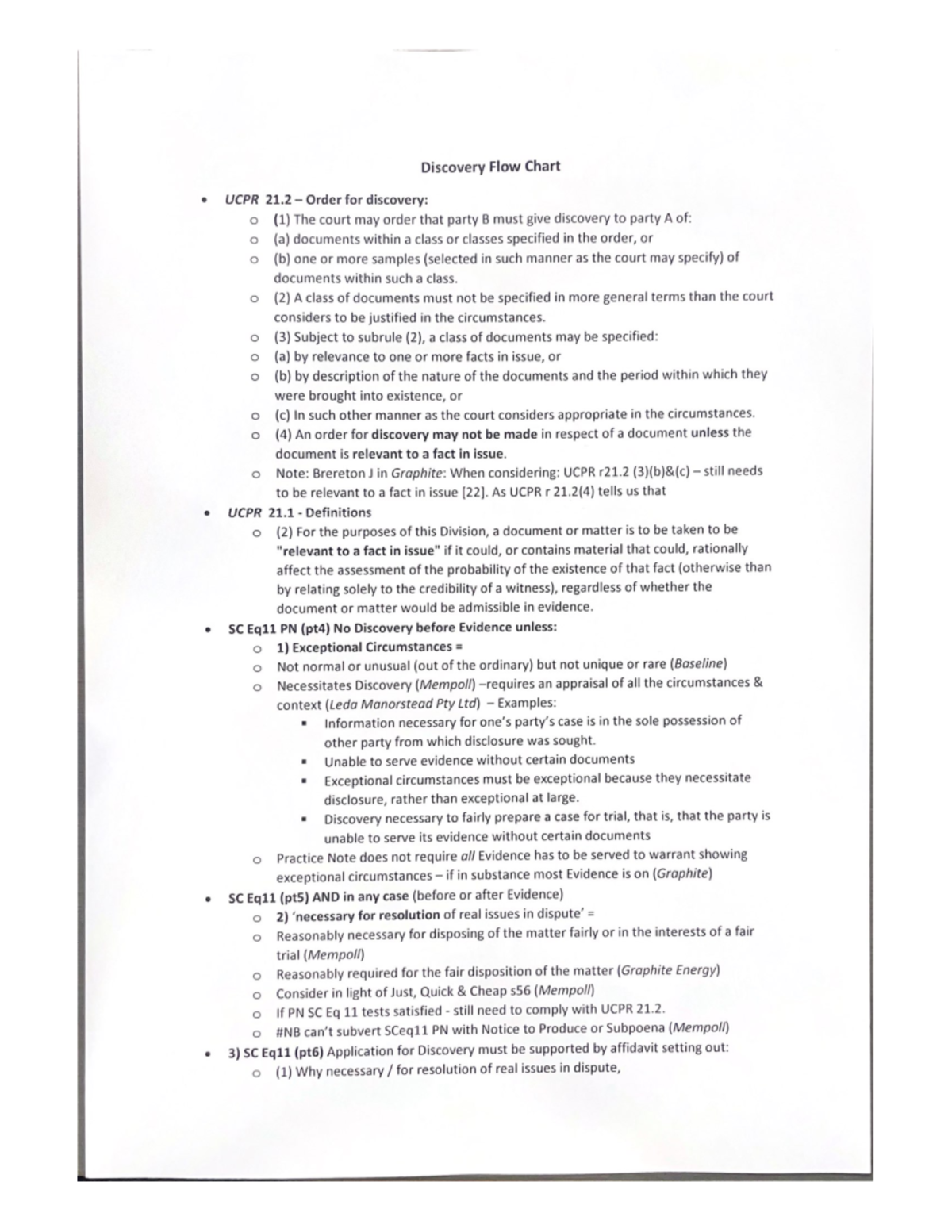Discovery-Flow-Chart - LAWS2371 - Studocu