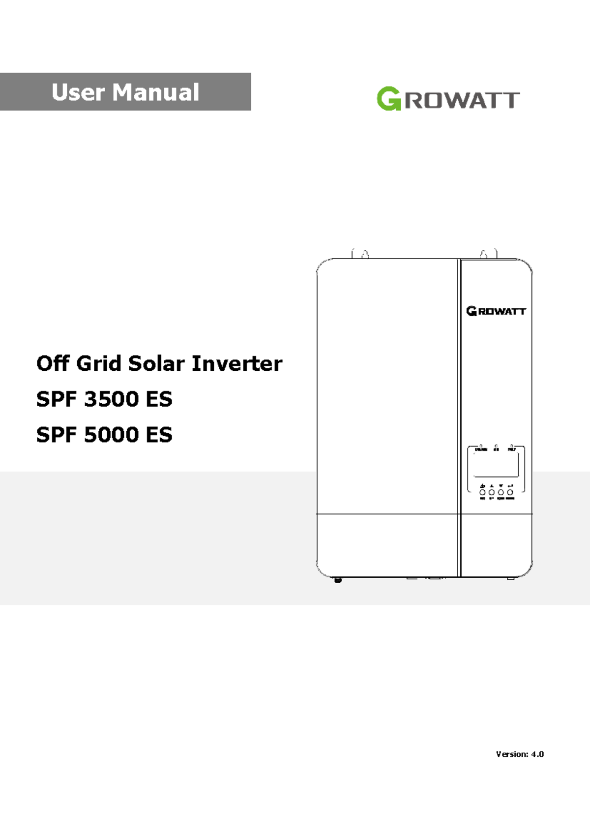SPF 5000ES User Manual - dddddd - Off Grid Solar Inverter SPF 3500 ES ...