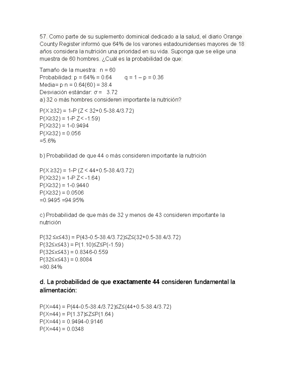 57y 58 - Ejercicios - Como parte de su suplemento dominical dedicado a ...