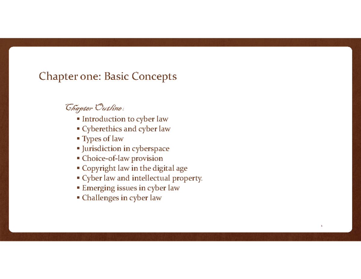 Chapter 1 lecture - Chapter one: Basic Concepts Chapter Outline ...