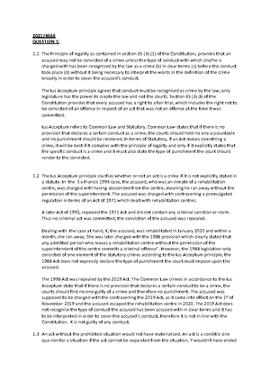 PLEA Explanation IN Terms OF S115 - LCCL201 - Studocu