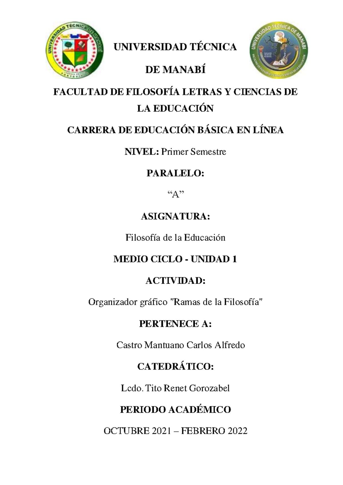 Organizador gráfico Ramas de la Filosofía- Carlos Castro - Estudios ...