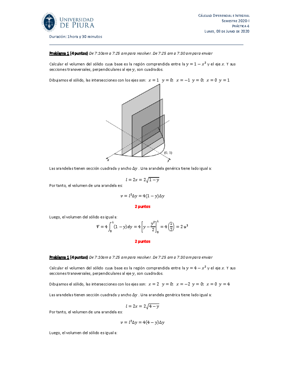 P4 solucion - Warning: TT: undefined function: 32 CÁLCULO DIFERENCIAL E INTEGRAL SEMESTRE 2020-I ...