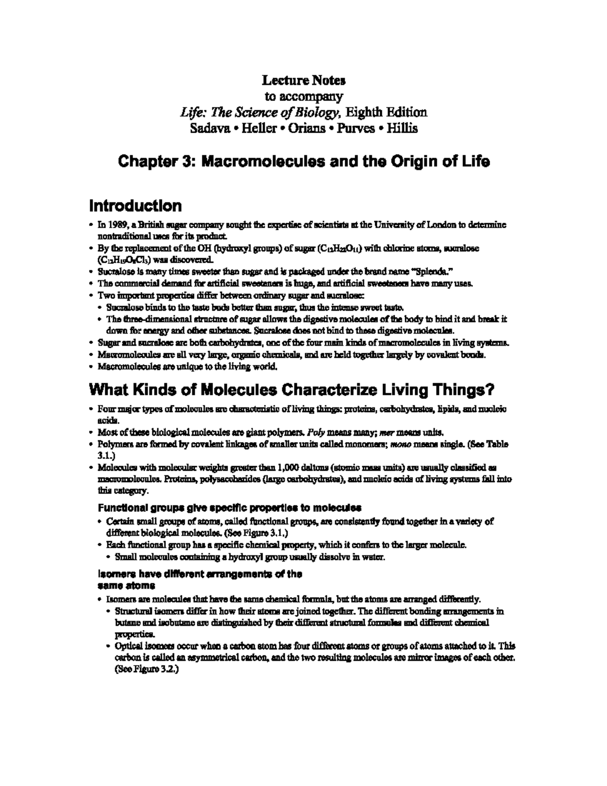 Macromolecules - LAB REPORTS.PAST EXAM PAPERS - Lecture Notes to ...