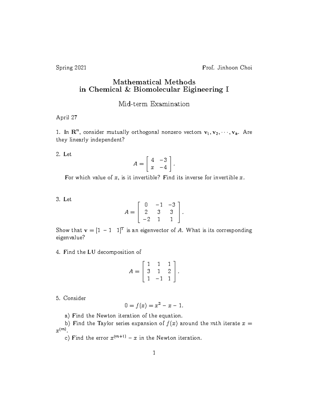 Mid I 21 - midterm - Spring 2021 Prof. Jinhoon Choi Mathematical ...