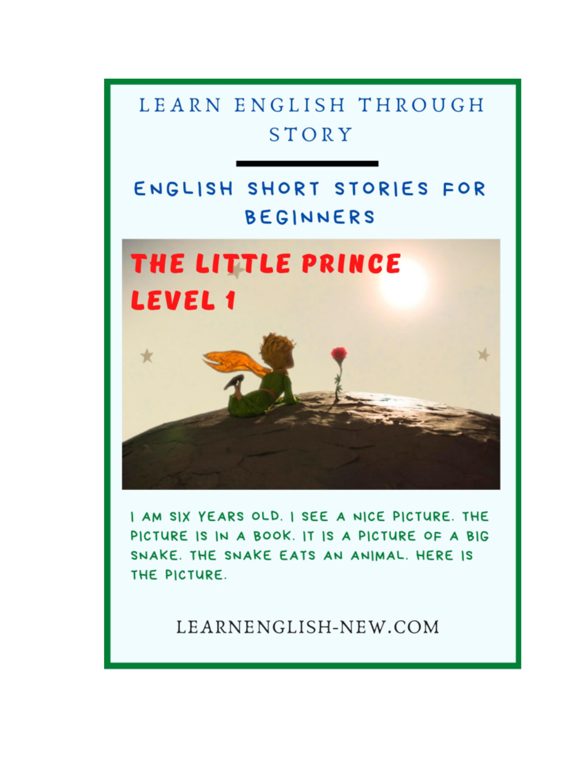 The Little Prince English short stories for beginners PDF Book - The ...