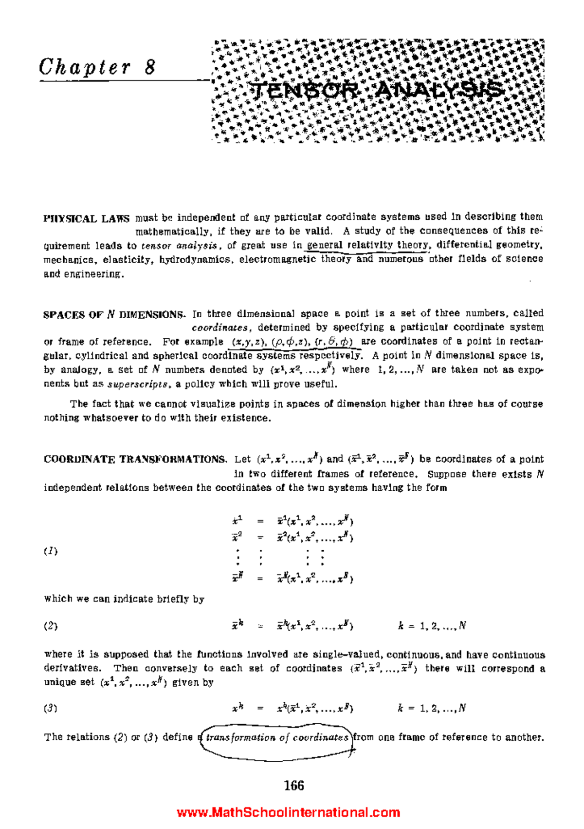 TENSOR ANALYSIS - Chapter - Studocu